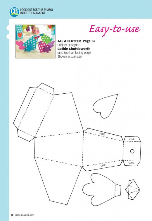 Bird Shaped Cards And Boxes - Free Card Making Downloads | Card Making ...