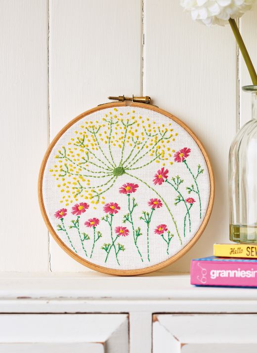 Floral Embroidery Hoop Pattern - Free Card Making Downloads | Stitching ...