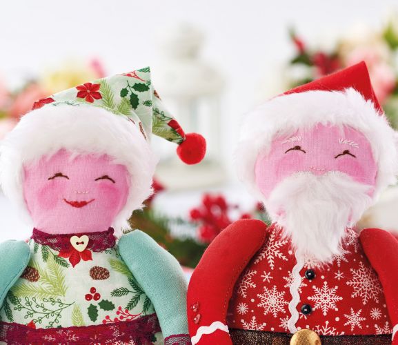 Mr & Mrs Claus Sewing Project - Free Card Making Downloads | Stitching ...