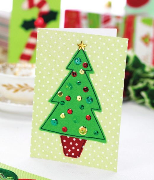 Simple stitched Christmas cards - Free Card Making Downloads | Card ...