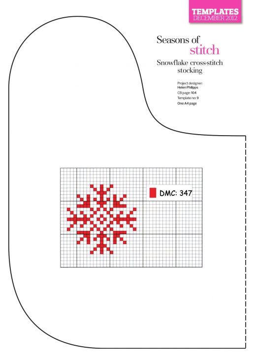 Snowflake Cross-Stitch Stocking - Free Card Making Downloads ...