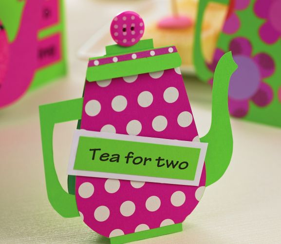 Trio Of Bright Cards For A Tea Party - Free Card Making Downloads ...